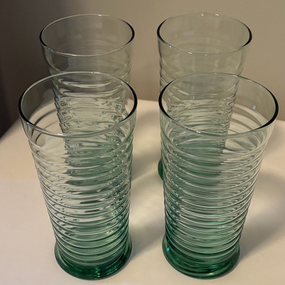 Libbey | Dining | Vintage Libbey Sirrus Spanish Green Ribbed Tumbler ...